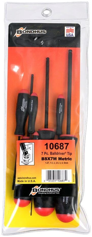 Bondhus Ball Hex 7 Piece Screwdriver Set