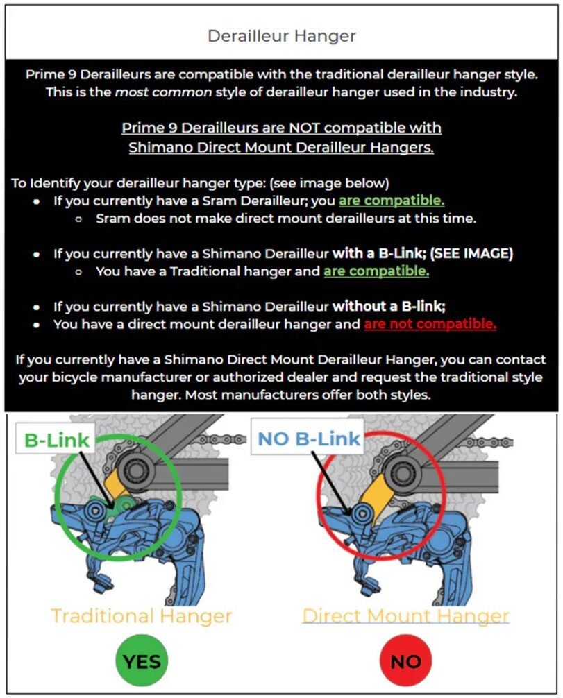 Box One Prime 9 X-Wide 9-Speed Derailleur - Components