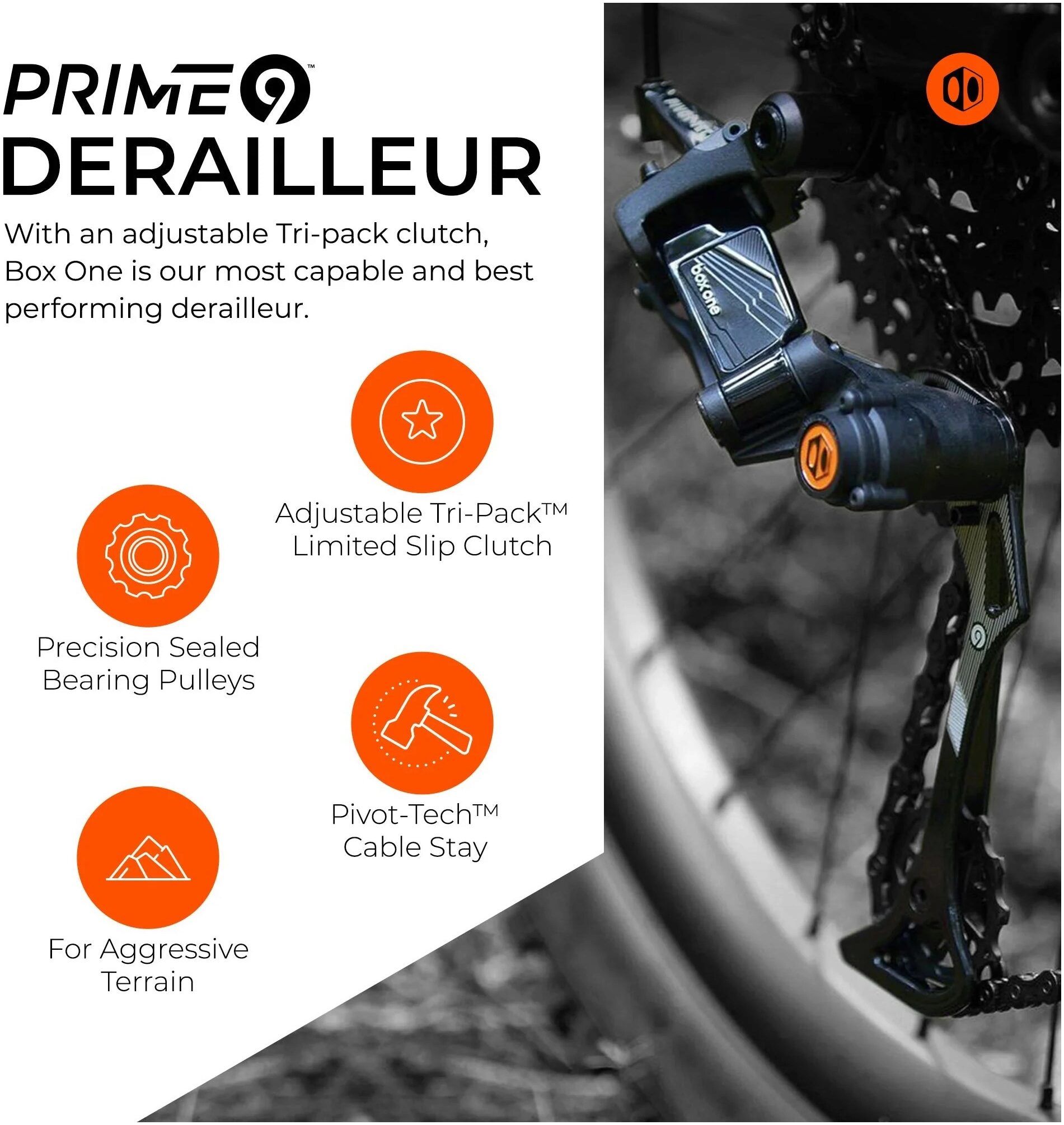 Box Two Prime 9 X-Wide Single-Shift 9-Speed E-Bike Groupset